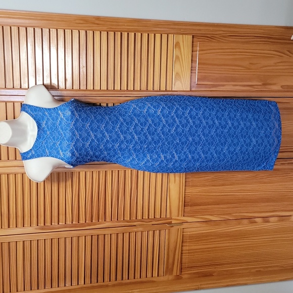Va Va Voom | Dresses | Vava Voom Blue Lace Bodycon Dress Sz Small ...